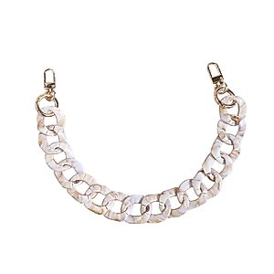 Wiwpar Acrylic Bag Strap Chain Shoulder Cross Body Purse Handbag Straps Replacement Chain White with Gold Buckle (Style 4)