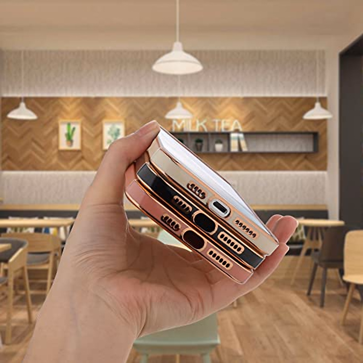 Bonoma Compatible with iPhone 14 Plus Case Love Letter Graphic Plating Electroplate Luxury Elegant Case Camera Protector Soft TPU Shockproof Protective Back Cover iPhone 14 Plus Case -Black