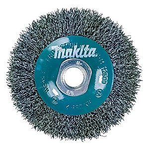 Makita 1 Piece - 4 Inch Crimped Wire Wheel Brush For Grinders - Light-Duty Conditioning For Metal - 4" x 5/8-Inch | 11 UNC