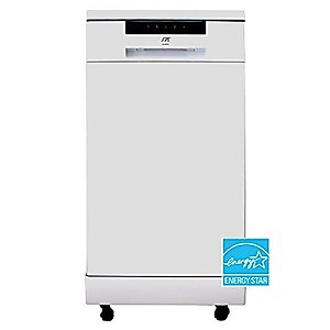SPT SD-9263W 18″ Wide Portable Dishwasher with ENERGY STAR, 6 Wash Programs, 8 Place Settings and Stainless Steel Tub – White