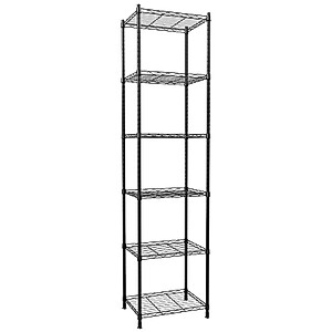 ZHAZHADI 6 Tier Adjustable Spacing Storage Shelf Metal Storage Rack Wire Shelving Unit Storage Shelves Metal 792Lbs Capacity 17" L x 13" W x 70" H for Pantry Closet Kitchen Laundry Black