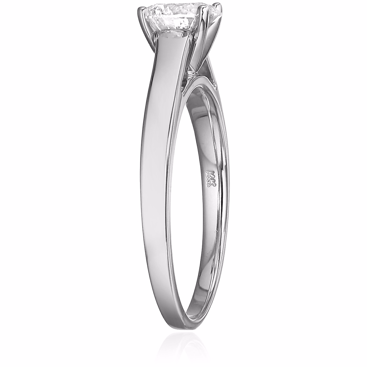 14k White Gold Round Cathedral Solitaire Diamond Ring (1/2 cttw, H-I Color, I2-I3 Clarity), Size 7