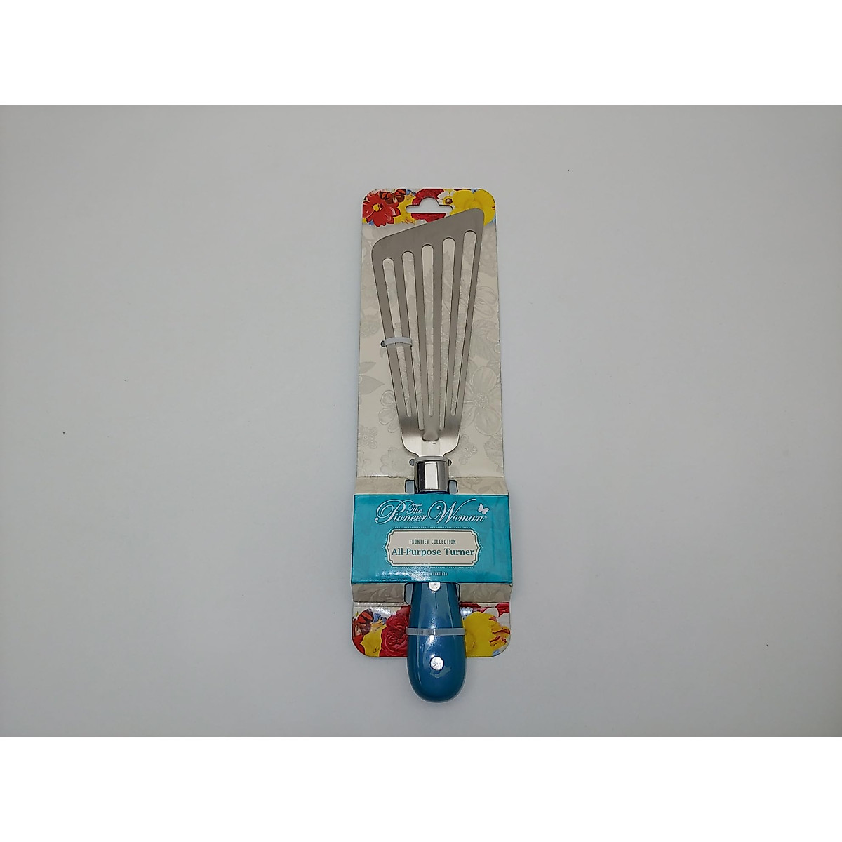 The Pioneer Woman Thin Stainless Steel Metal Spatula 12 1/4" Turner ABS Handle Dishwasher Safe, Teal