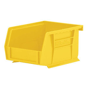 Akro-Mils 30136 Louvered Steel Wall Panel Garage Organizer, (36 x 19-Inch), Grey, (1-Pack) & 30210YEL AkroBins Plastic Storage Bin Hanging Stacking Containers, (5x 4x 3Inch), Pack of 24, Yellow