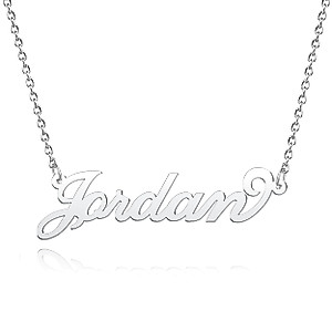 CLY Jewelry Custom Name Necklace Sterling Silver Pendant Customized Name Necklace Personalized Customizable Nameplate Choker Necklace for Women