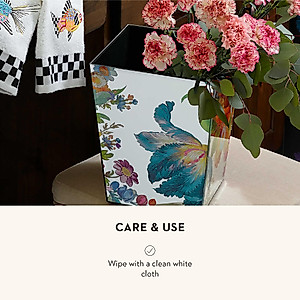 MACKENZIE-CHILDS Waste Bin, Decorative Bedroom Trash Can or Bathroom Trash Can, Flower Market Reflections
