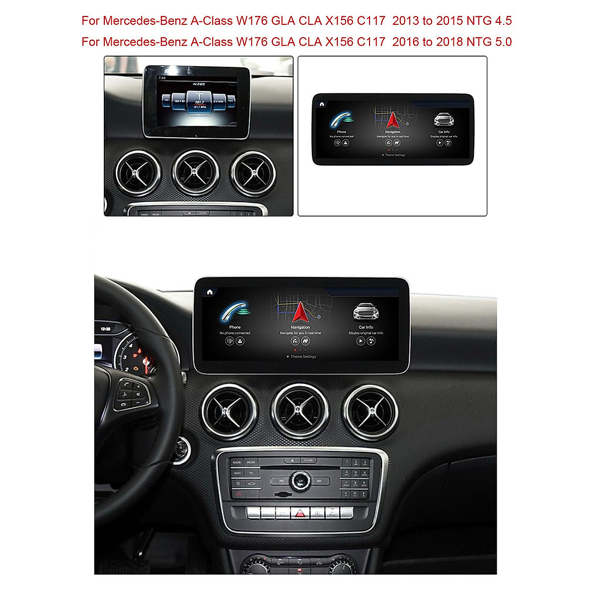 Android 12 Car Stereo GPS Sat Nav for Mercedes-Benz A-Class W176 GLA CLA X156 C117 Touchscreen Multimedia Player Mirror Link TPMS CarPlay SWC