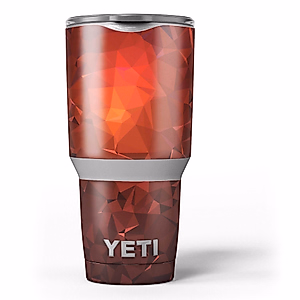 Design Skinz Red Orange Geometric V13 - Skin Decal Vinyl Wrap Kit Compatible with The Yeti Rambler Cooler Tumbler Cups