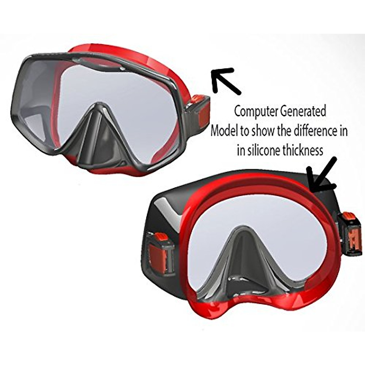 Atomic Aquatics Scuba Diving Frameless Mask, Clear, Standard Fit