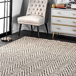nuLOOM Vania Chevron Jute Area Rug, 5x8, Off-White