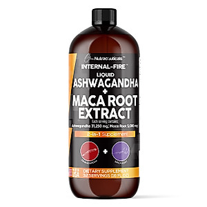 Clean Nutraceuticals Clean Ashwagandha Maca Root 5000mg Liquid Vitamin - Natural Stress Relief & Health Boost for Women Men - Alternative to Ashwagandha Gummies Capsules Powders Pills - 32 Servings
