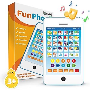 6-in-1 Kids Phone Toy: Educational Toys for Toddlers 1-3, Learning Toys for 4 Year Old Boys & Girls, Kids Laptop, Kids Tablet for Toddlers - Ideal Educational Toys for 4+ Years (White/Blue)