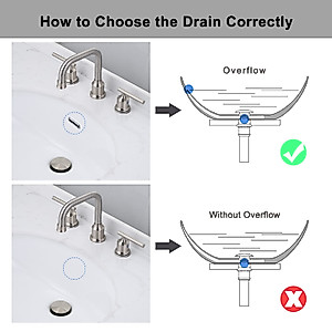 Bathroom Sink Stopper, Pop Up Drain Stopper for Bathroom Sink with Overflow, Built-in Anti-Clogging Strainer, Brushed Nickel