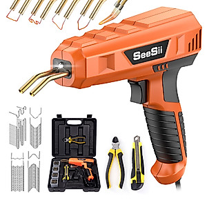 Plastic Welding Kit, Seesii 50W Mini Plastic Welder Handheld Plastic Welding Tools Kit Repair Automotive with 4 Types of Staples for Plastic Welding Machine Gun Car Bumper Crack Repairing
