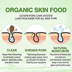 Clay Mask Avocado Dead sea Mud Stick Mask Natural Organic Green Tea Mud Mask Deep Cleansing Blackhead Removal Face Mask Nourishing Hydration Facial Mask With Blackhead Remover Extractor Tools (White)