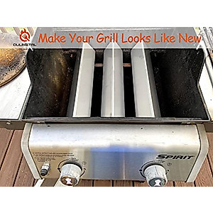 QuliMetal 7635 15.3 Inch Flavorizer Bars for Weber Spirit 200 and Spirit II 200 Series Gas Grills with Front Control Knobs, Stainless Steel, 17GA, 3 Pack