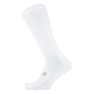 Under Armour Adult Athletic Crew Socks, 3-Pairs , White , Large