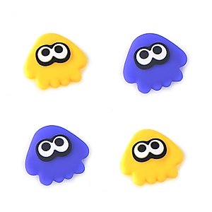 TIKOdirect Cute Thumb Grip Caps Compatible with Switch Joy-con/OLED/Switch Lite, Kawaii Joystick Cap Grip 4PCS Soft Silicone Protective Button Cover, Octopus Yellow