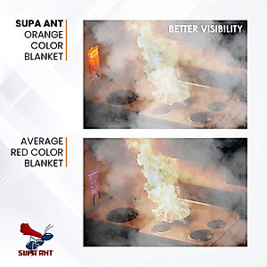Supa Ant Emergency Fire Blanket for Home and Kitchen - 1 Pack 1500F High Visibility (Glow in The Dark) Smother Kitchen Fire Blanket - CE Certified Hero Fire Blankets Emergency for Home (40in)