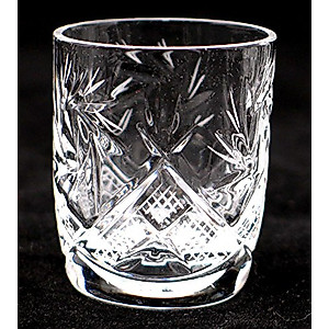 SET of 6 Russian Vintage CUT Crystal Stemless Shot Vodka Glasses 1.5 Oz / 50 ml, Old-fashioned Handmade European Crystal Gift Set