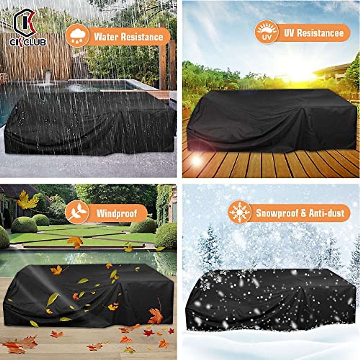 Patio Furniture Sectional Set Covers Large Waterproof Outdoor Furniture Set Covers Loveseat Set Covers Rectangle Heavy Duty 90 inch L x 64 inch W x 28 inch H