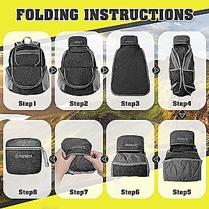 ZOMAKE 10L Lightweight Packable Hiking Backpack - Small Travel Hiking Daypack for Women Men - Tear Resistant Foldable Day Pack for Camping Outdoor Sports(Black)