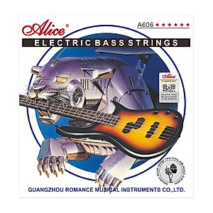 Bass Guitar Strings, Alice Bass String 5 Strings Medium Gauge 45-130 Nickel Alloy Winding String with Nickel-Plated Ball-End for 5 Strings Electric Bass