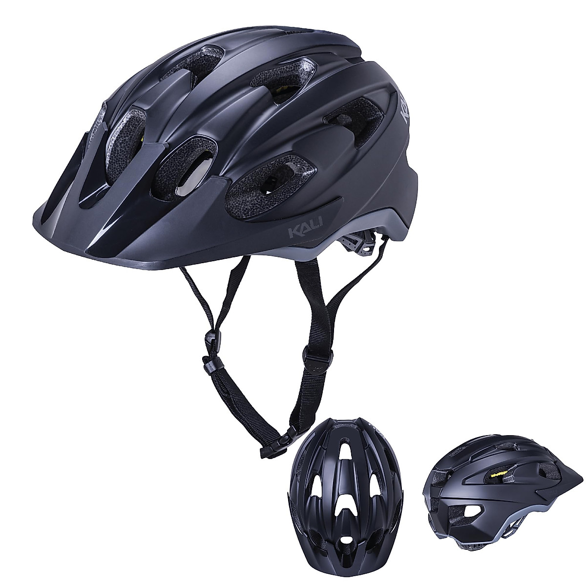 Kali Protectives Pace Solid Adult Off-Road BMX Cycling Helmet - Matte Black/Grey/Small/Medium