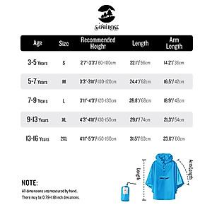 Lightweight Kids Rain Poncho Jacket Waterproof Outwear Rain Coat Blue X-Large