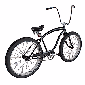 Tracer Avalon Beach Cruiser Bike for Adults, 26/29 Inch Wheels, 3.0/4.0 Fat Tire,1/7 Speed, Complete Cruiser Bike. (1 Speed Matte Black, 29''x3.0 Tire)