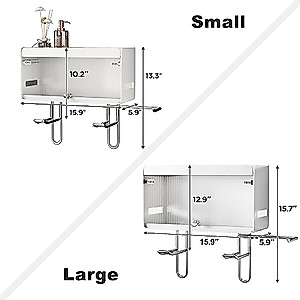 Over Toilet Storage Shelf, 2-Tier Over The Toilet Shelf Organizer for Bathroom, No Drilling Toilet Cabinets with Adhesive Base, Space Saver Behind Toilet Bathroom Organizer Rack for Paper Shampoos（S）