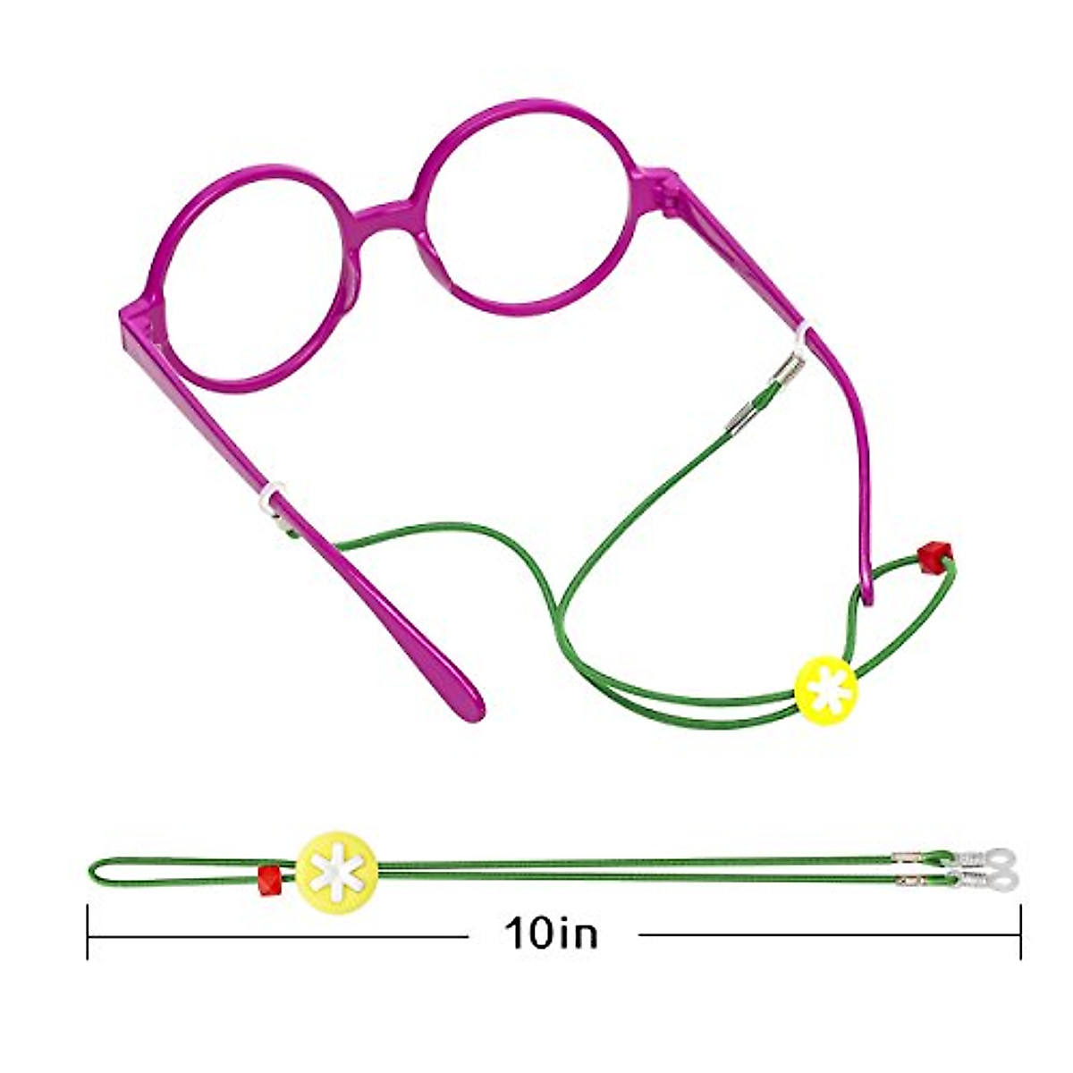 HALF CRESCEN Kids Glasses Strap (Pack of 12) Eyeglasses Straps for Kids, Sunglasses Holder Strap for Kids Girls