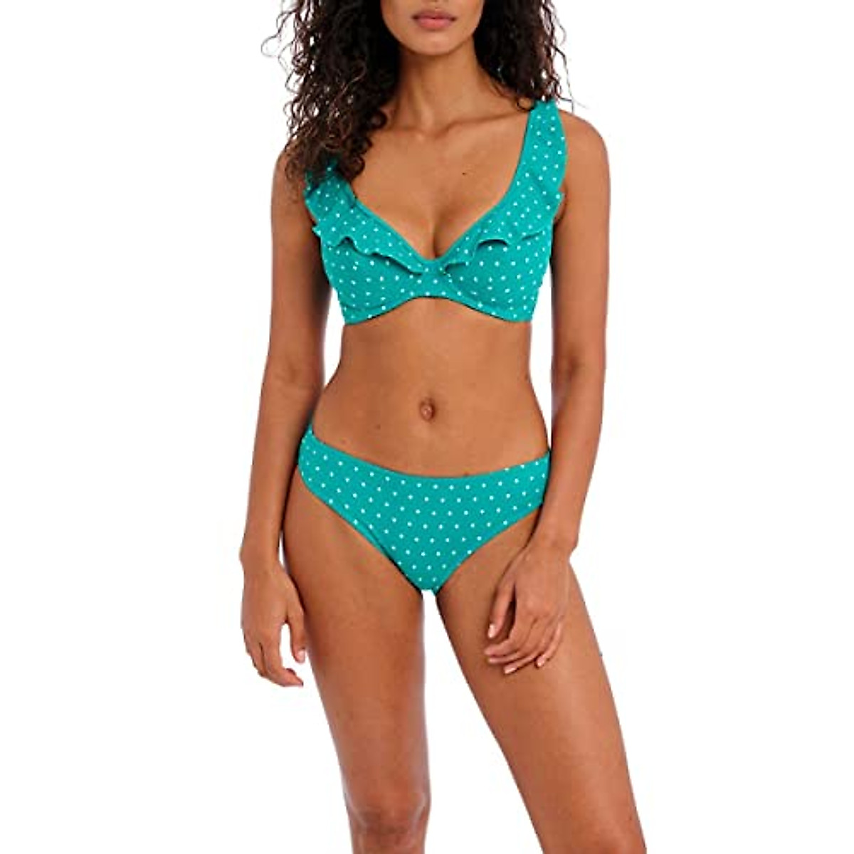 Freya Jewel Cove High Apex Underwire Bikini Top with J Hook (7230),34DD,Marine