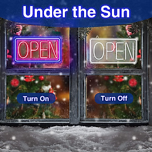 KABOER Neon Open Sign,16"x 9" LED Lights Open Sign Christmas Decoration,New Ultra Bright LED Neon Sign Wall Art for Business Bar Salon Shop Club(OPEN)