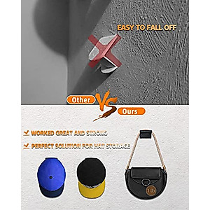 Aurofyx Hat Rack, Hat Hooks Organizer for Baseball Caps for Wall, No Drilling Sticky Wall Hat Holder Hanger 12-Pack