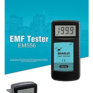 allsun Digital EMF Tester Electromagnetic Radiation Meter Electromagnetic Field Wave Detector Magnitude Detector Handheld LCD Household Dosimeter