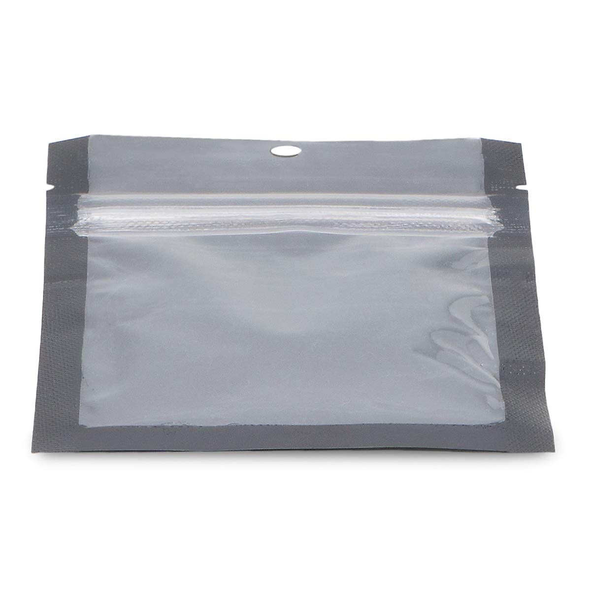 PouchWorth 100 Pack 3.5"x4.5" Mylar Clear/Black Nylon Resealable Flat Bags Heat Seal Zipper Lock Reusable Storage Pouches for Zip Food Storage Lock Packaging with Tear Notches