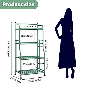 TIE-DailyNec 4 Tier Metal Plant Stand Flower Pots Holder, Multiple Home Storage Shelf Shoe Organizer Iron Indoor and Outdoor Flower Plant Display Rack for Garden Balcony Living Room Patio (Black)