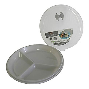 Dependable Industries inc. Essentials 2 Pack Vented Microwave Lunch Plates with Lids 3 Section Storage BPA Free