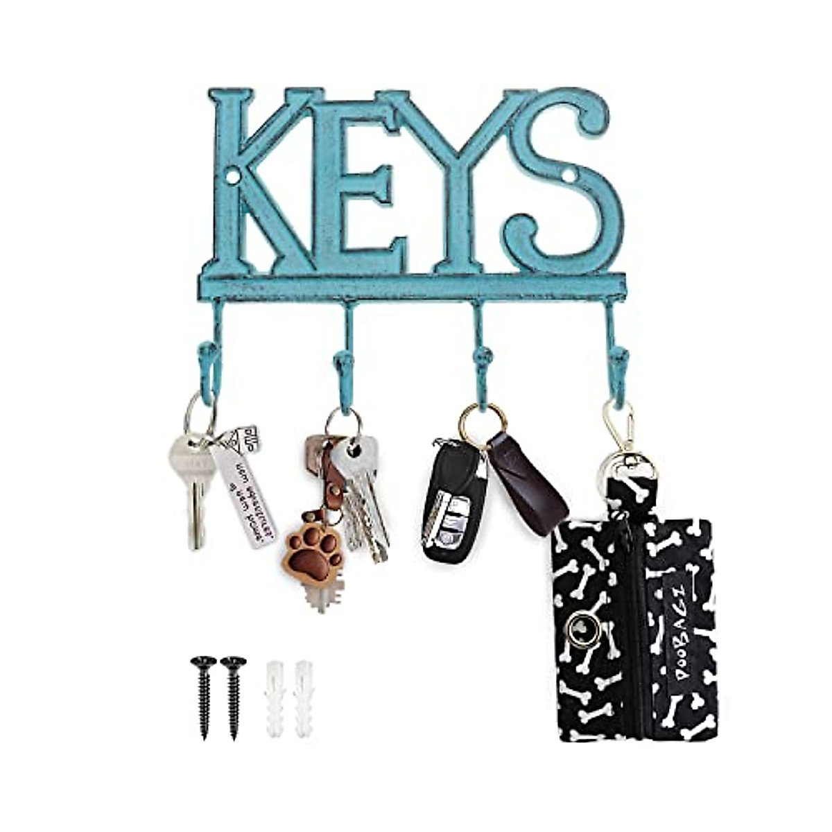 Comfify Rustic Blue Key Holder Wall Organizer