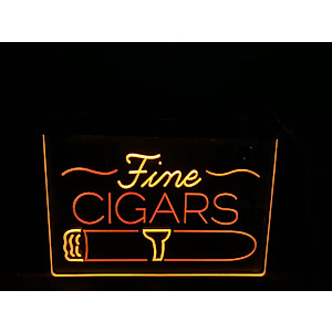 wedding decor custom bar signs home decor happy gamer LED Fine Cigars Shop Smoking Room Man Cave Dual Color Led Red Yellow Lamp Neon Like Signs For Wall Decor