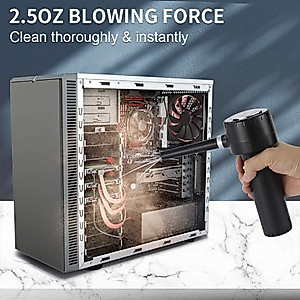 Compressed Air Duster, Electronic Air Duster, Portable 45000 RPM Cordless Dust Blower, 6000mAh Battery Air Can Duster, Powerful Computer Keyboard Cleaning Air Spray, Rechargeable Electric Canned Air