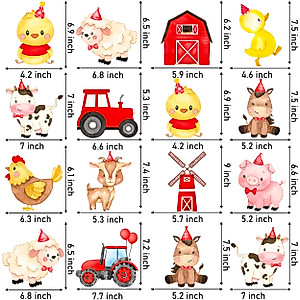 32pcs Farm Animal Centerpiece Sticks Farm Birthday Party Centerpiece Decorations Farm Theme Table Toppers for Barnyard Birthday Barn Party Baby Shower Supplies