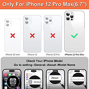 iCoverCase Compatible with iPhone 12 Pro Max Wallet Phone Case with Card Holder for Women Men, RFID Blocking PU Leather Case 6.7 Inch (Dark Blue)