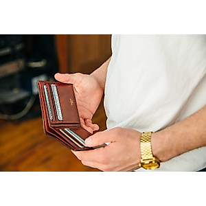 Bosca Men's Wallet, Old Leather 8-Pocket RFID Wallet for Men, Dark Brown