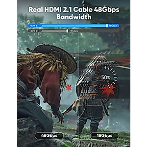 Capshi 8K HDMI Cables 2.1 3.3FT/1M 2 Pack, Short 48Gbps Ultra High Speed HDMI Cord (8K@60HZ, 4K@120HZ, 2K@240HZ) 12Bit, eARC, HDCP 2.2/2.3, Dynamic HDR, QFT VRR for TV PS5 VR Monitor RTX 3090(Black)