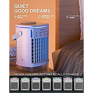 Small Portable Air Conditioner, Evaporative Air Cooler Portable, Personal Air Conditioner Mini Portable, Fans that Blow Cold Air, Desktop Cooling Humidifier Fan for Small Room/Office/Dorm/Bedroom