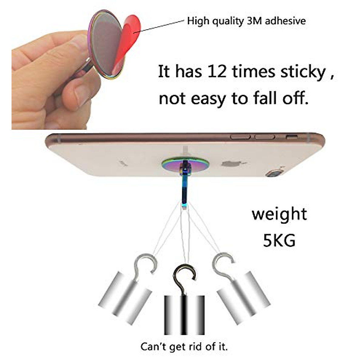 Blacell Colorful Cell Phone Ring Holder 360 Degree Rotation Phone Ring Holder Stand Finger Ring Kick-Stand Compatible Various Mobile Phones or Phone Cases