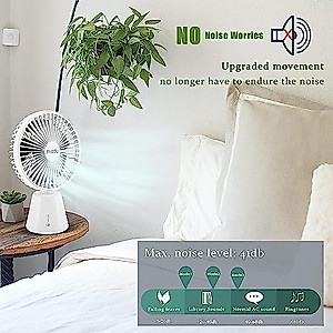 Miady USB Desk Fan, Upgraded 5000mAh Portable Desktop Fan 135°Auto-Oscillating 3 Speeds Mini Cooling Personal Table Fan for Home Office Travel Camping Outdoor