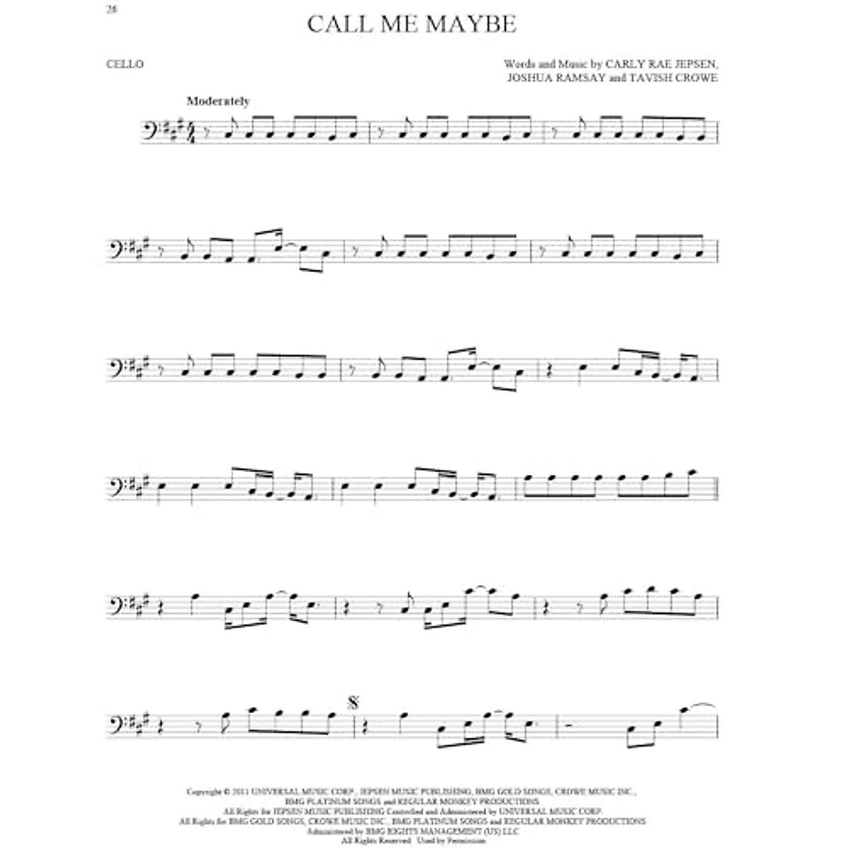 101 Hit Songs: for Cello